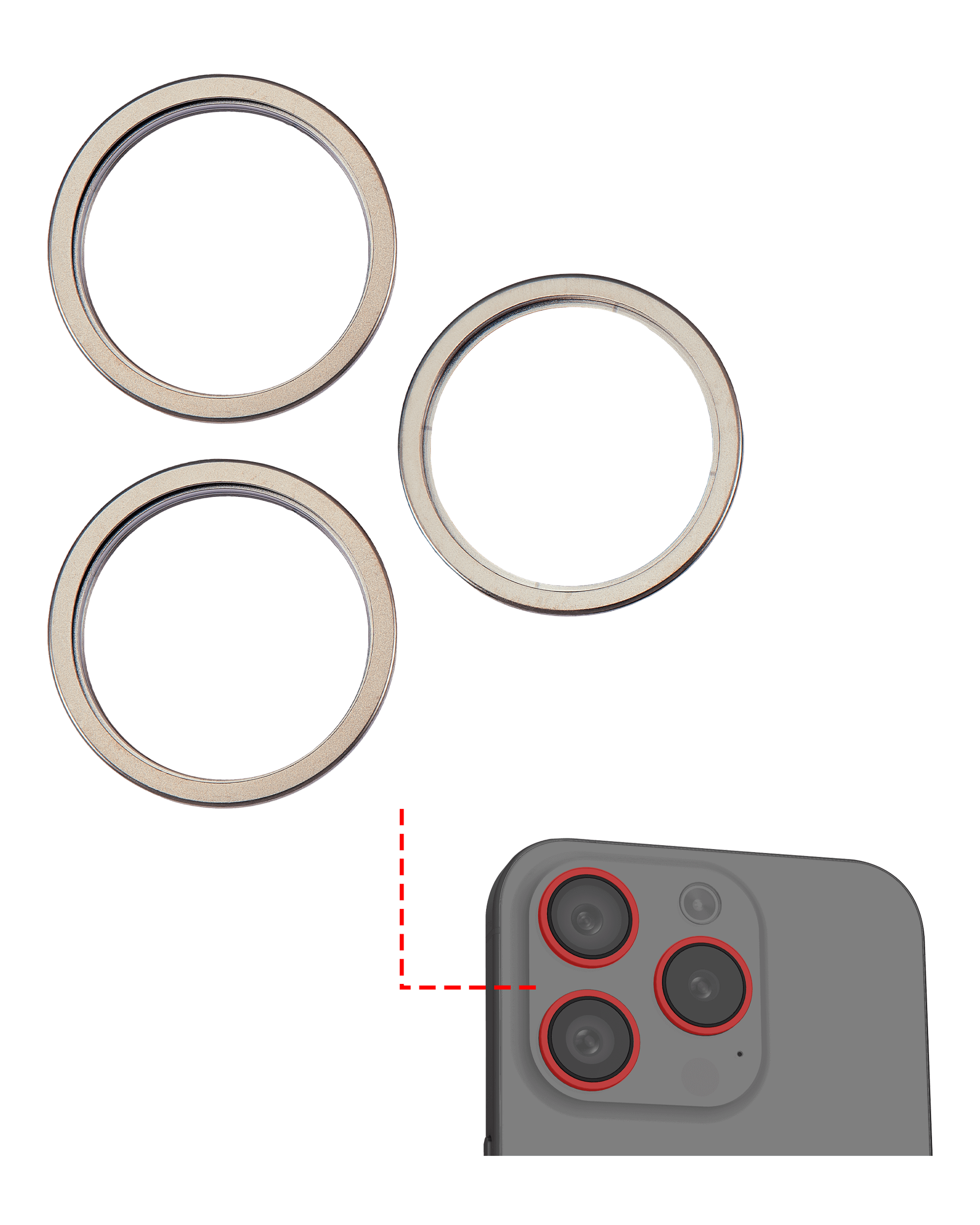 Back Camera Bezel Ring Only Compatible For iPhone 15 Pro (Natural Tita