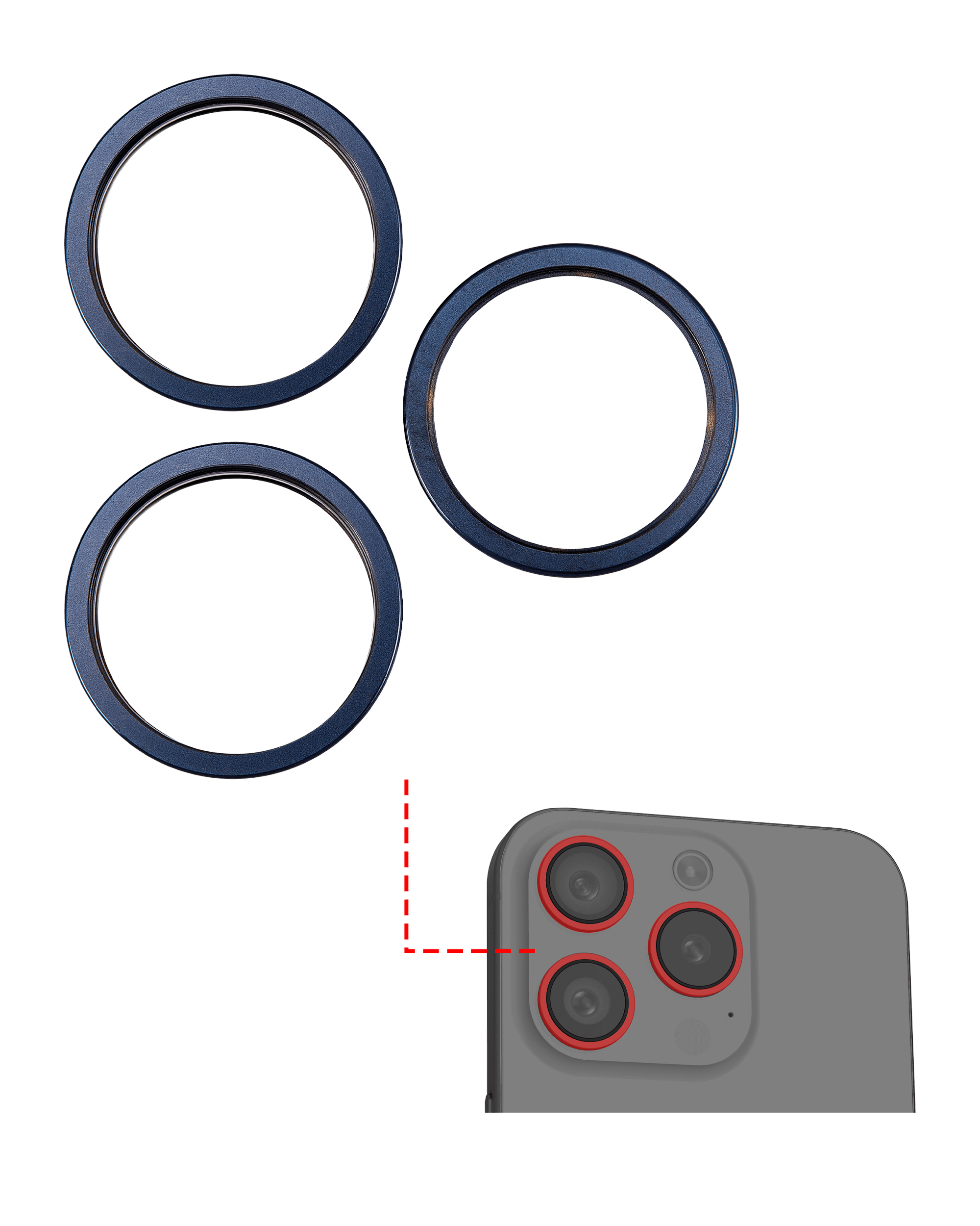 Back Camera Bezel Ring Only Compatible For iPhone 15 Pro (Blue Titaniu