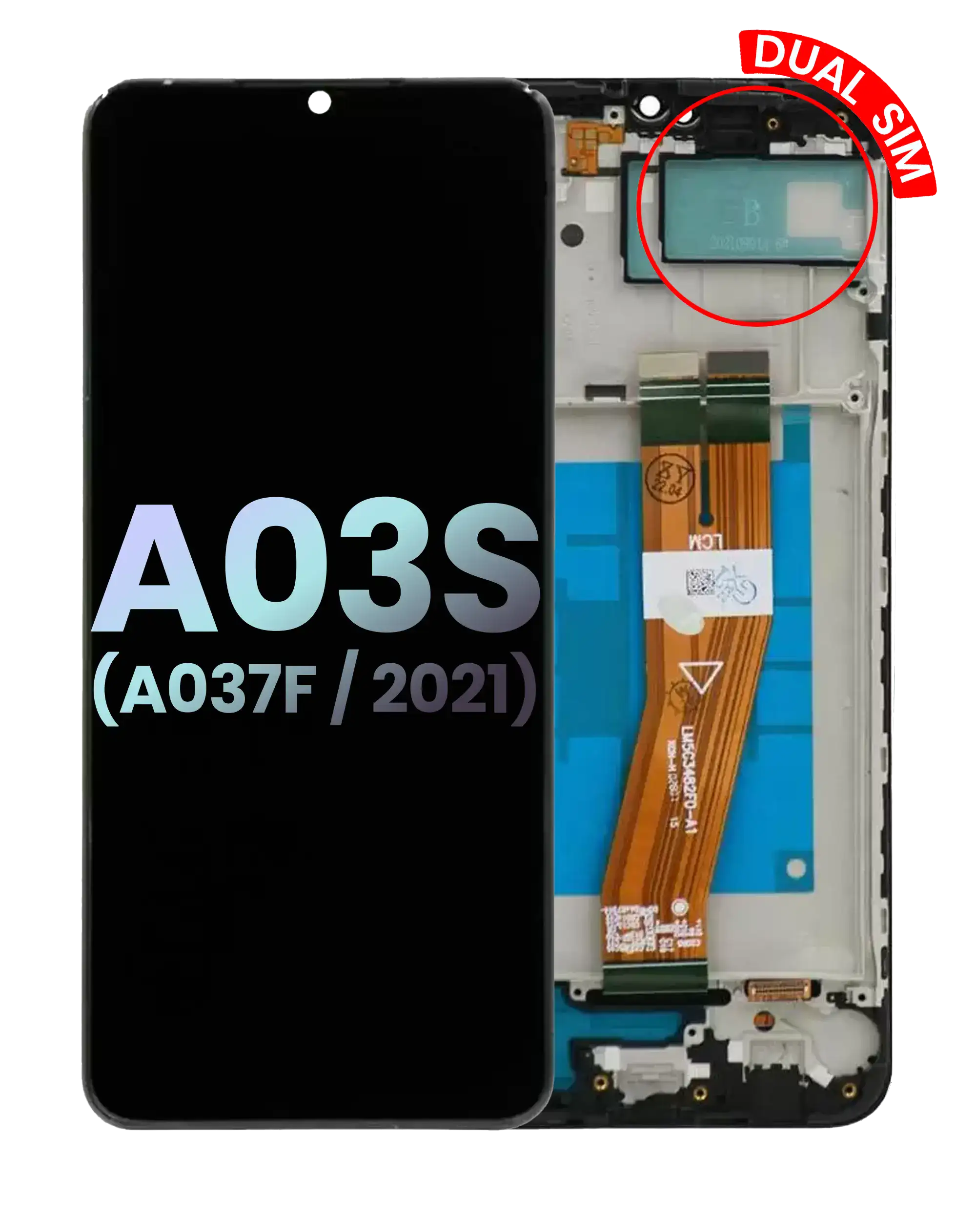 LCD Assembly With Frame Compatible For Samsung Galaxy A03s (A037F / 20
