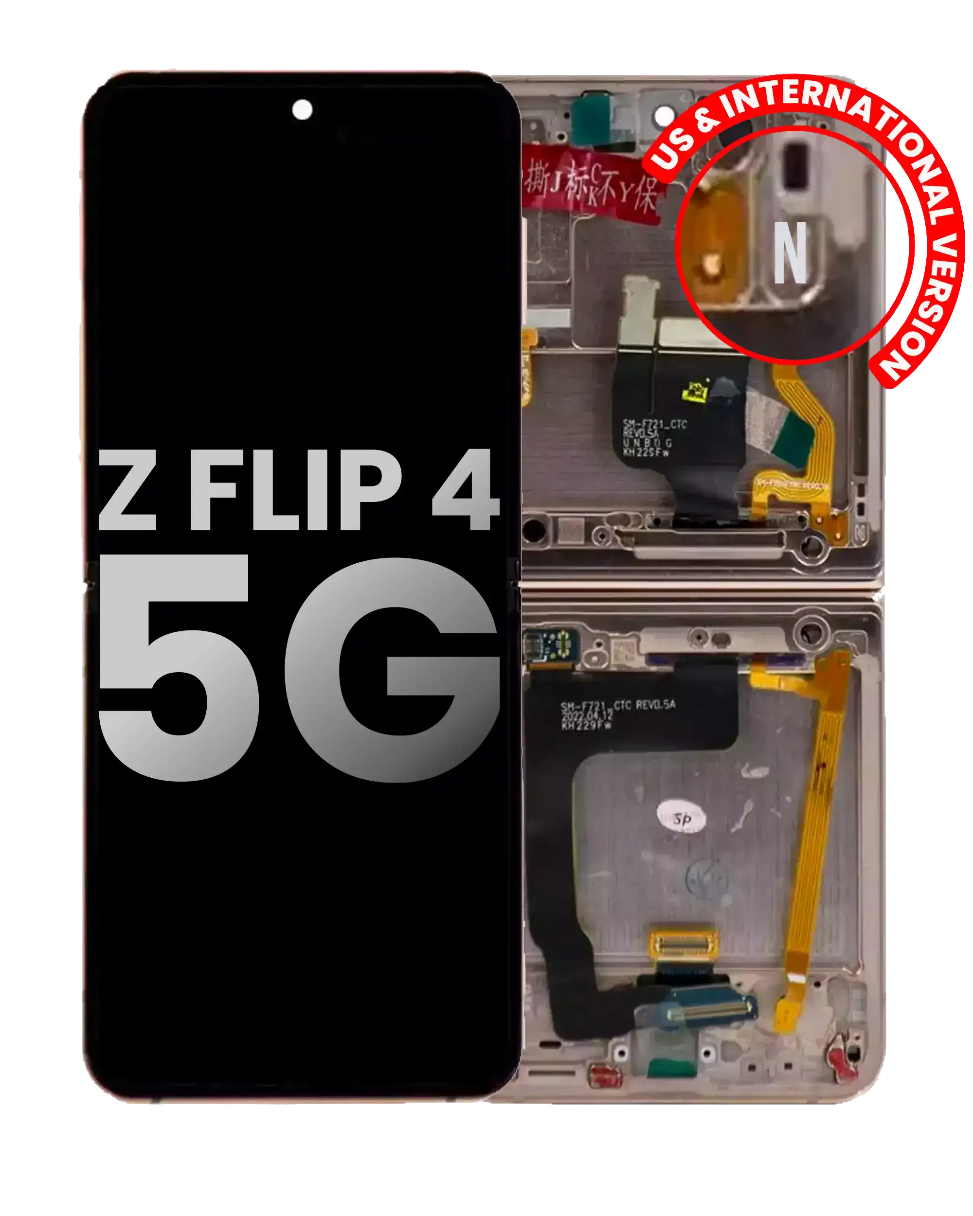 Inner OLED Assembly With Frame Compatible For Samsung Galaxy Z Flip 4