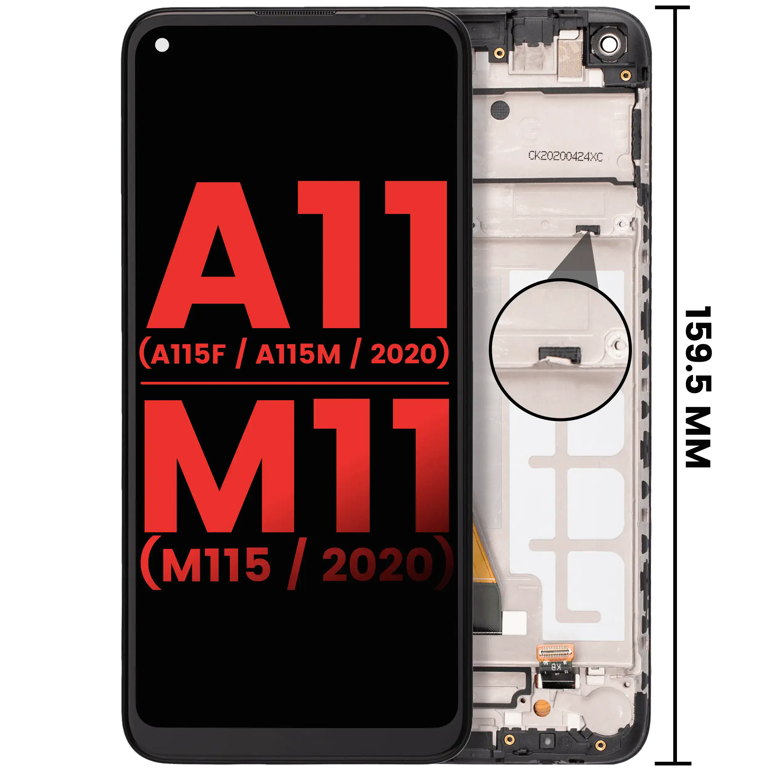 LCD Assembly With Frame Compatible For Samsung Galaxy A11 (A115F/ A115