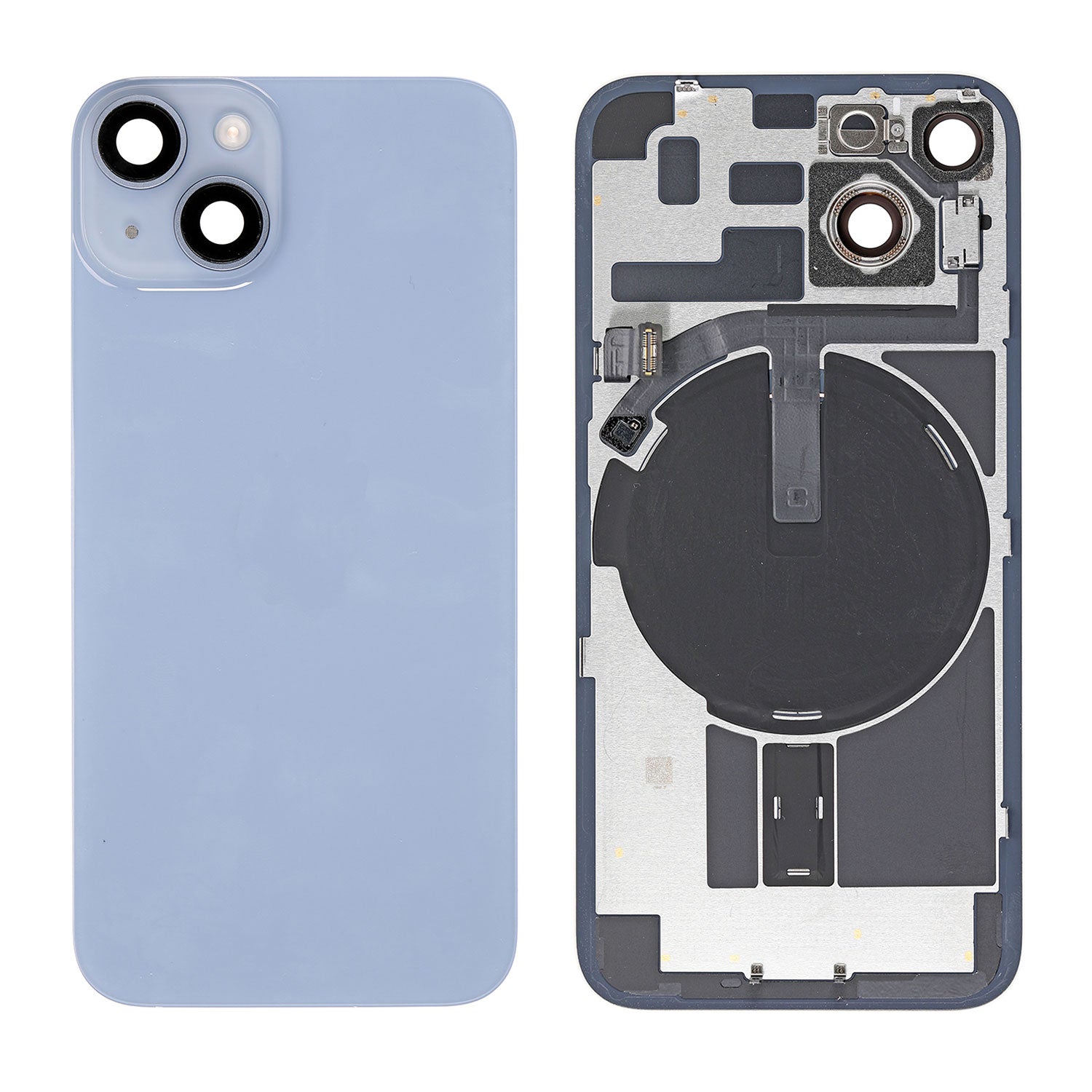 Back Cover Glass with Frame for iPhone 14 (Blue) | MacFactory