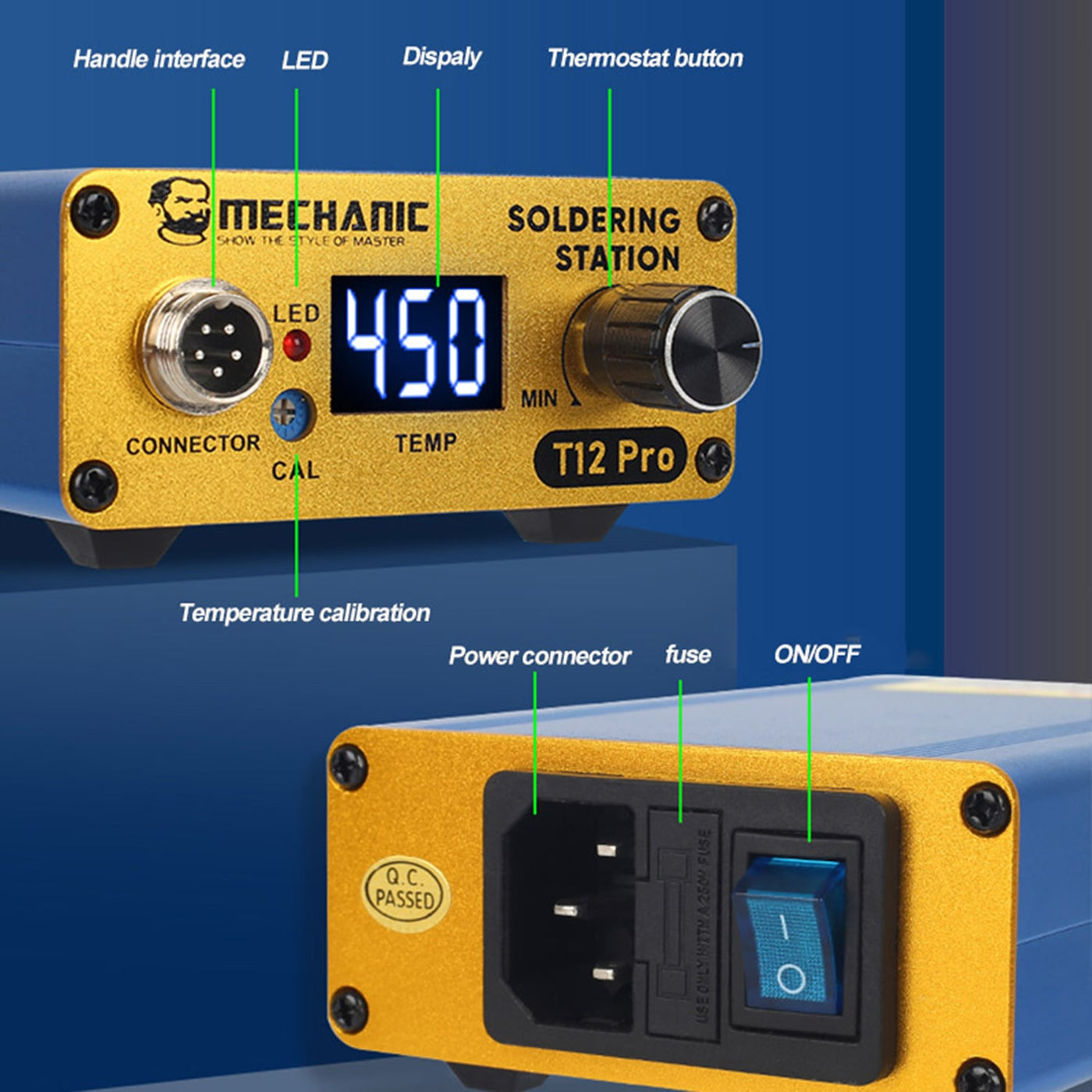 MECHANIC T12 PRO INTELLIGENT ANTI-STATIC TEMPERATURE DIGITAL SOLDERING